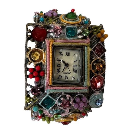 Vintage | Accessories | Vintage Artisan Boho Embellished Cuff Watch ...